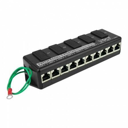PATCH PANEL POE 5 PORTAS FAST ETHERNET 48V - VOLT