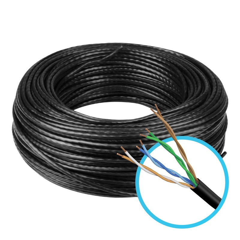 CABO DE REDE 4 PARES CAT5-E PT INT/EXT MEGATRON Rolo com 100MTS