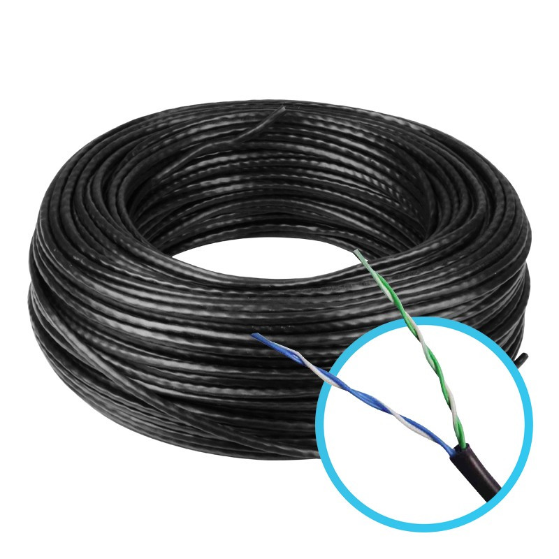CABO DE REDE 2 PARES CAT5-E PT INT/EXT MEGATRON RL 100MTS