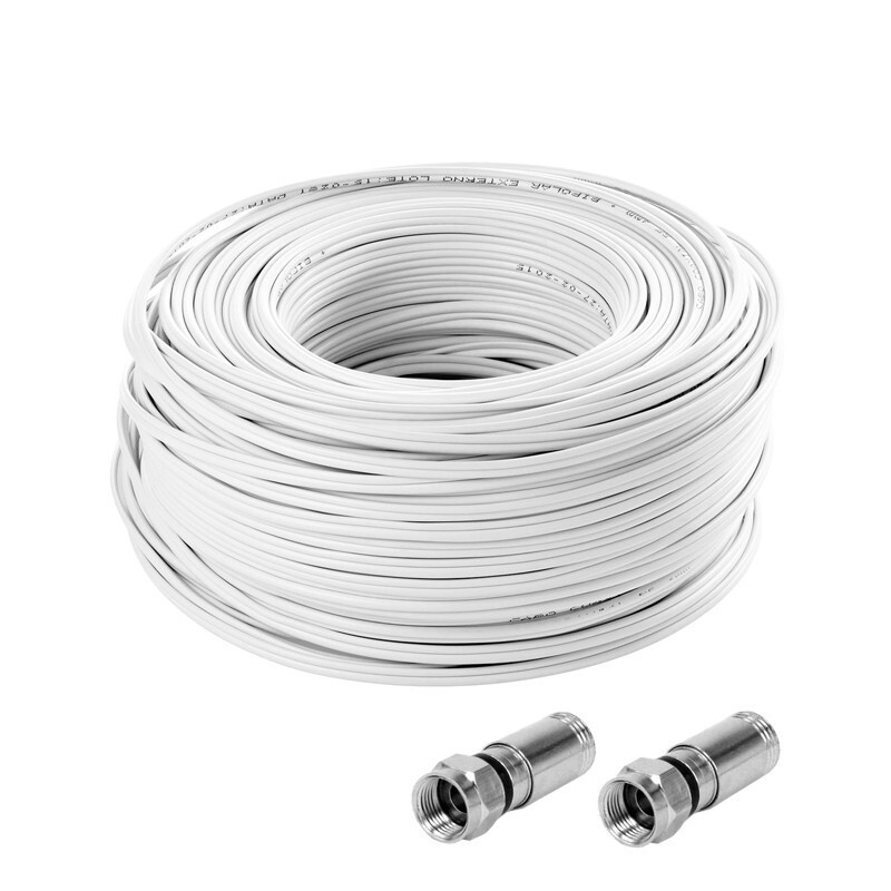 KIT CABO COAXIAL RG6 67% MALHA TV A CABO
