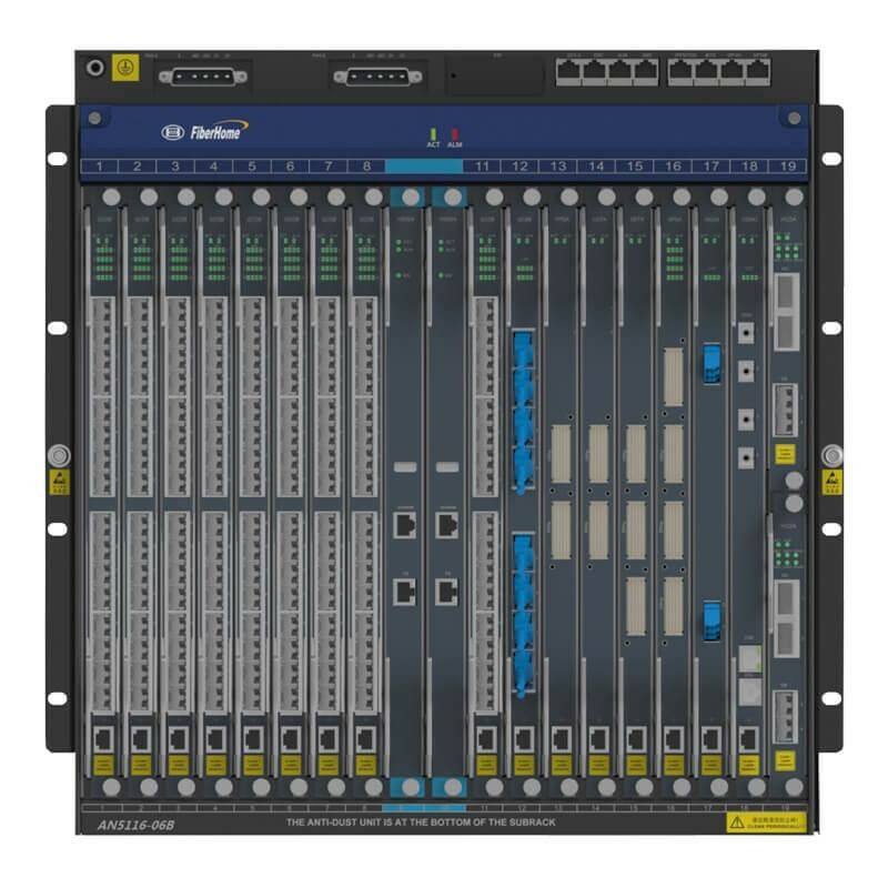 OLT FIBERHOME AN5116-06B GPON COM PLACA GC8B COM 16 SLOTS