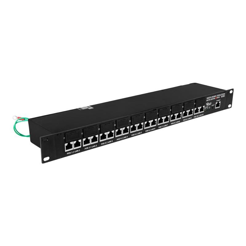PATCH PANEL POE 10 PORTAS FAST ETHERNET EVOLUTION 48V GERENCIÁVEL - VOLT