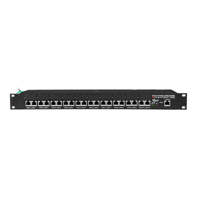 PATCH PANEL POE 10 PORTAS FAST ETHERNET EVOLUTION 12V GERENCIÁVEL - VOLT