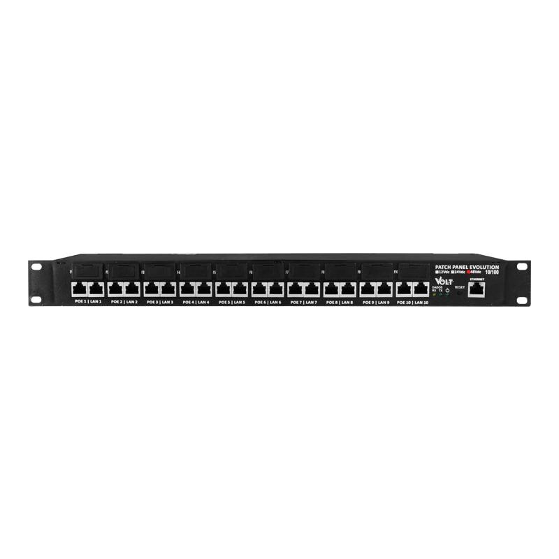 PATCH PANEL POE 10 PORTAS FAST ETHERNET EVOLUTION 48V GERENCIÁVEL - VOLT