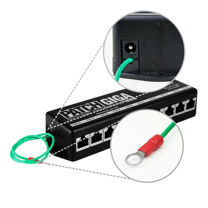 PATCH PANEL POE 5 PORTAS GIGABITE 48V - VOLT
