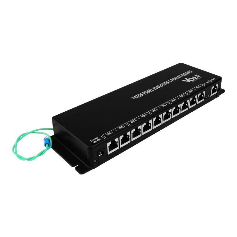 PATCH PANEL POE 5 PORTAS GIGABIT EVOLUTION 48V GERENCIÁVEL - VOLT