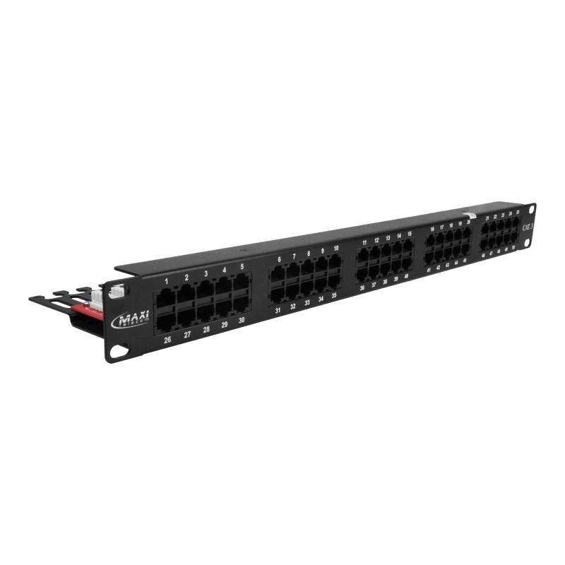VOICE PANEL CAT.3 RJ45 Rack 19'' 50 PORTAS - MAXITELECOM